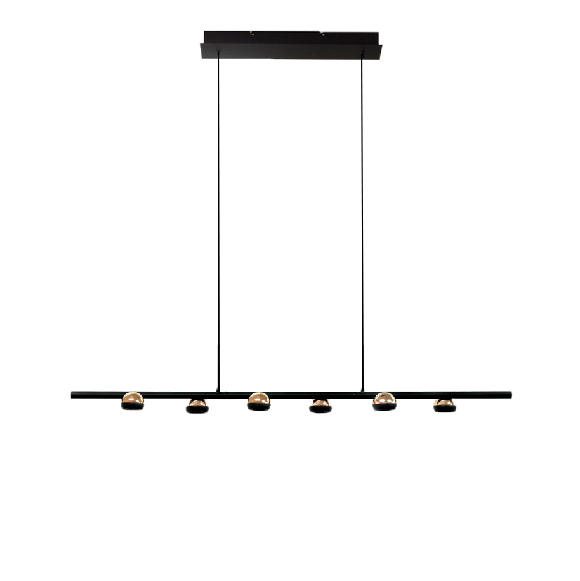 SPAZIO MARRAKESH- 6 SPOT LINEAR LED PENDANT- BLACK/GOLD 6X3W/3000K ...